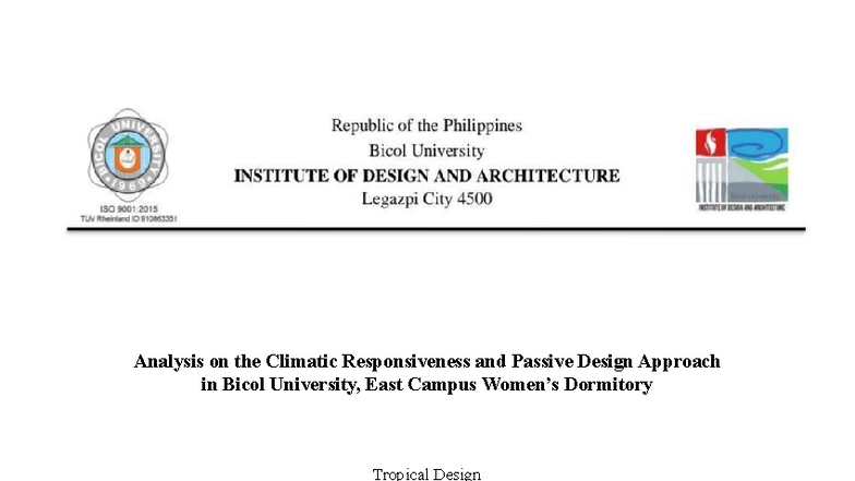 Climatic Responsiveness & Passive Design in Bicol University Dormitory ...