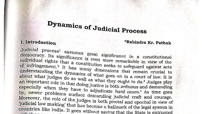 Dynamics of Judicial Process I: Understanding Judicial Functions and ...