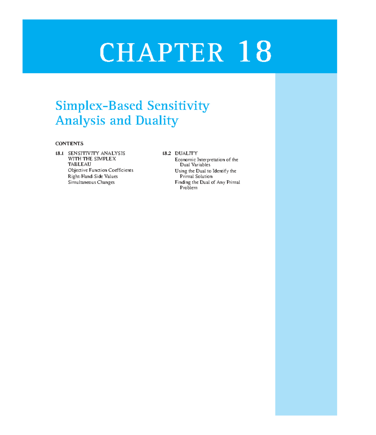 Chapter 18: Sensitivity Analysis and Duality (MS13) - Studocu
