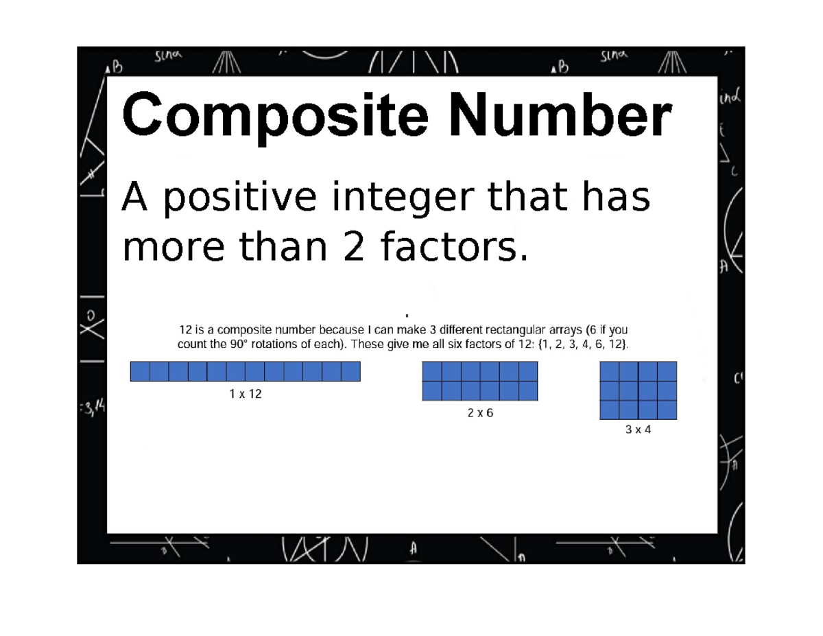Unit 3 vocabulary - math notes on composite and prime numbers - Studocu