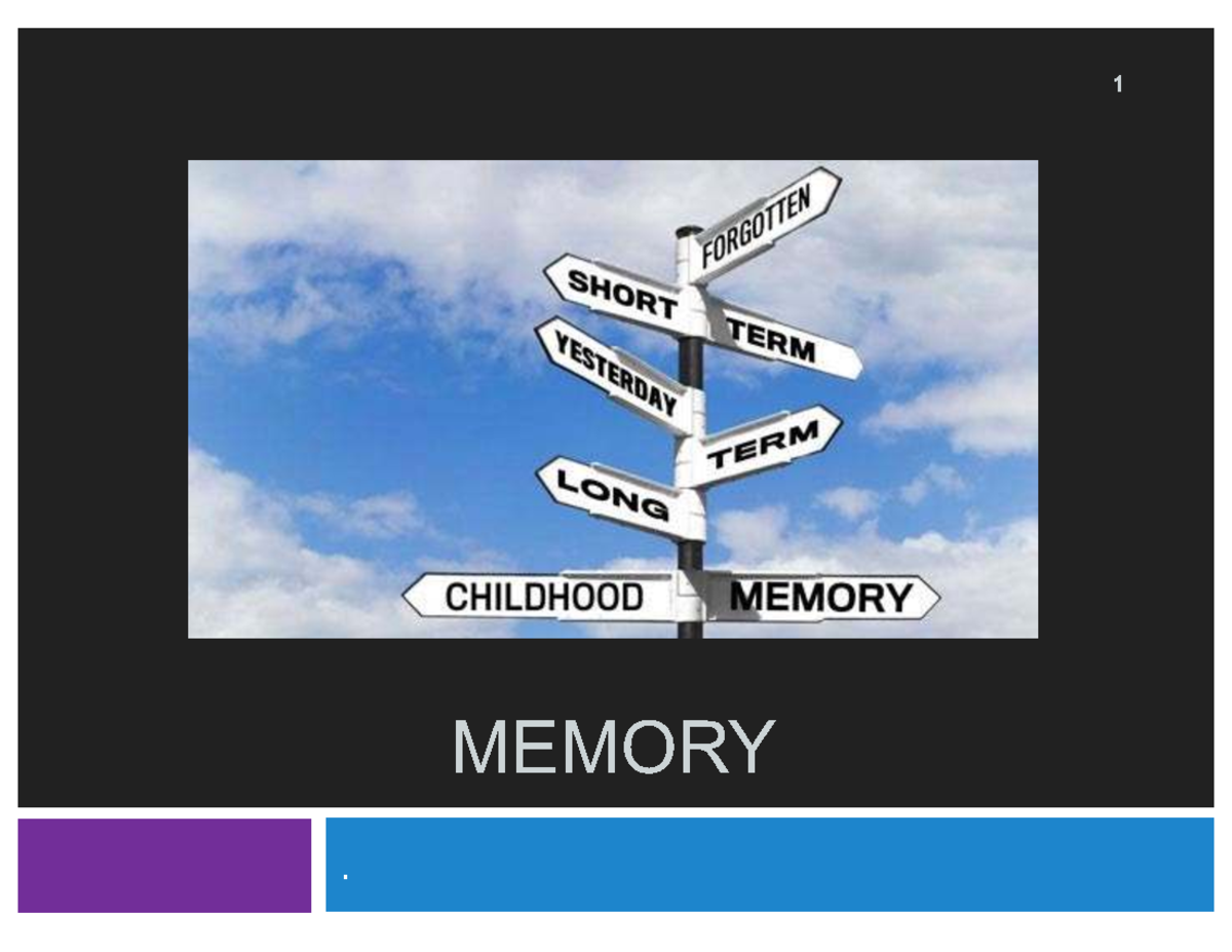 Memory Lecture Notes: Types of Long-Term Memory & Decision Making (PSY ...