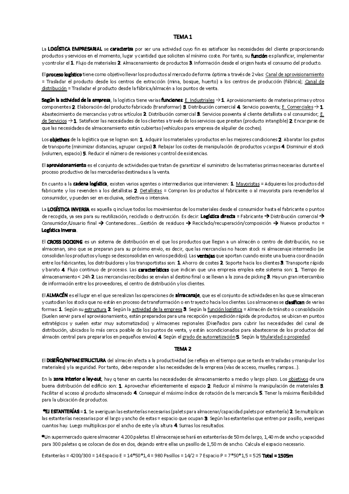 Resumen de Logística Empresarial (T1, T2, T3) - Studocu