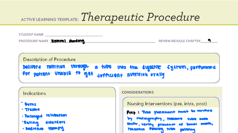 ACTIVE LEARNING TEMPLATE: Therapeutic Procedure for EN (Eternal ...
