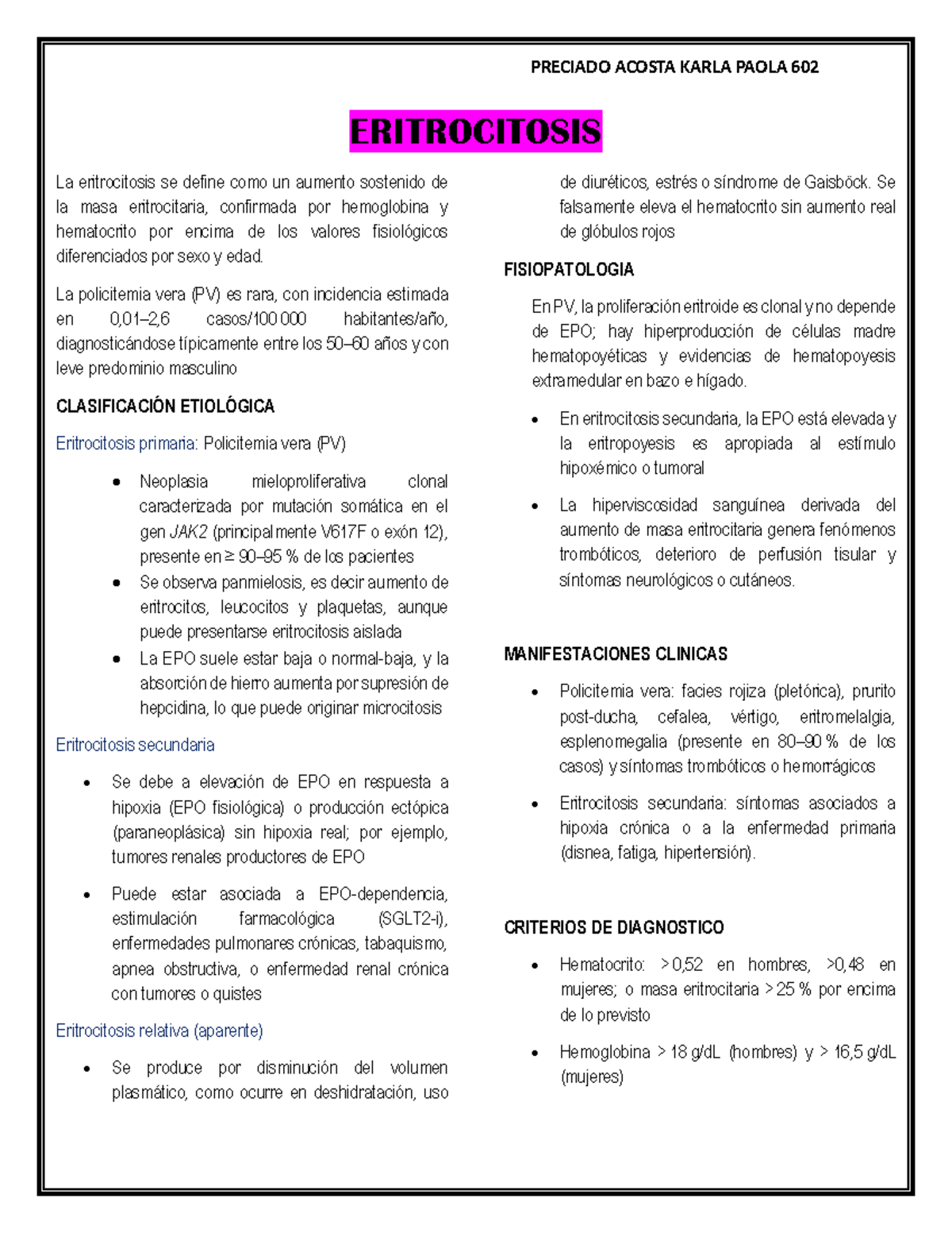 Eritrocitosis: Definición, Clasificación y Manifestaciones Clínicas ...