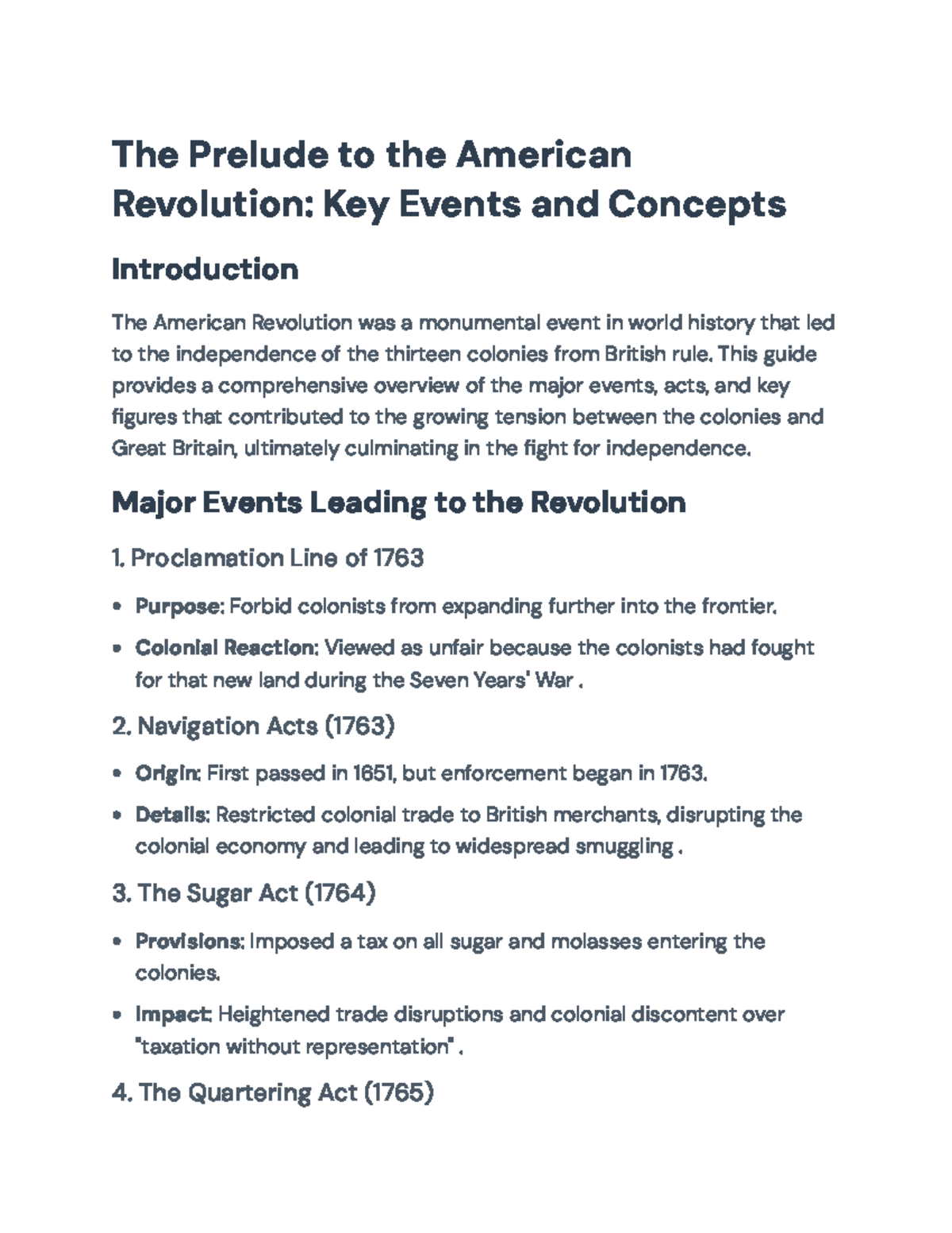 Prelude to the American Revolution: Key Events and Key Figures - The ...