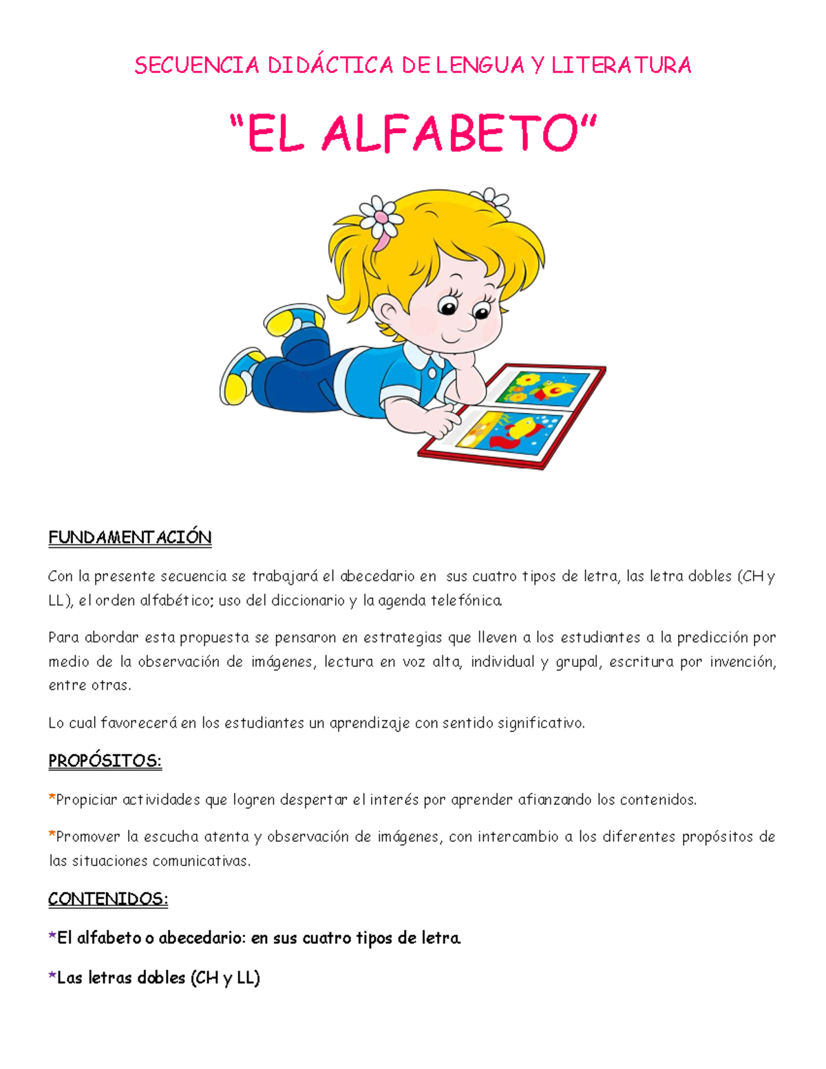 SECUENCIA DIDÁCTICA DE LENGUA Y LITERATURA: EL ALFABETO 2° GRADO - Studocu