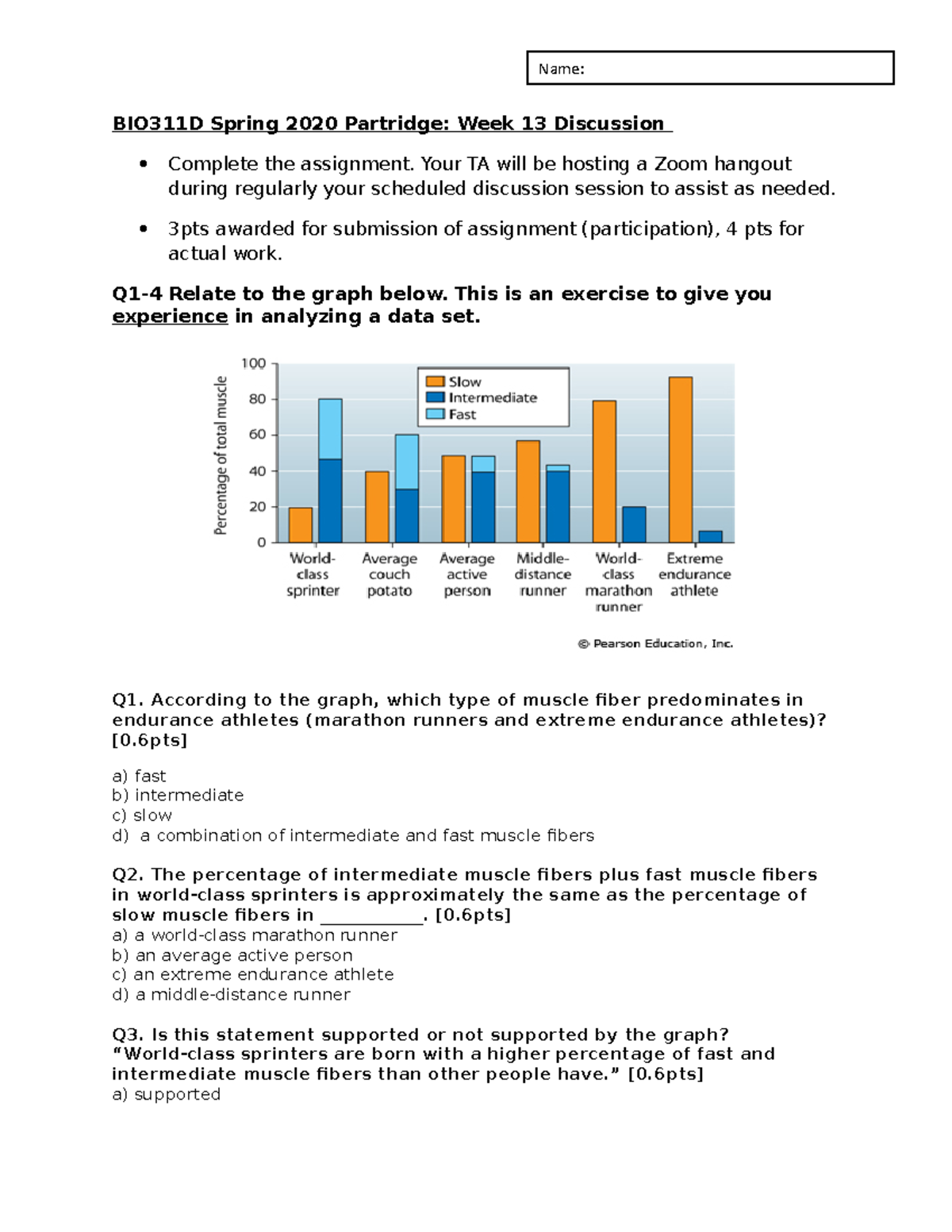BIO311D Spring 2020 Week 13 Discussion Assignment & Q&A - Studocu