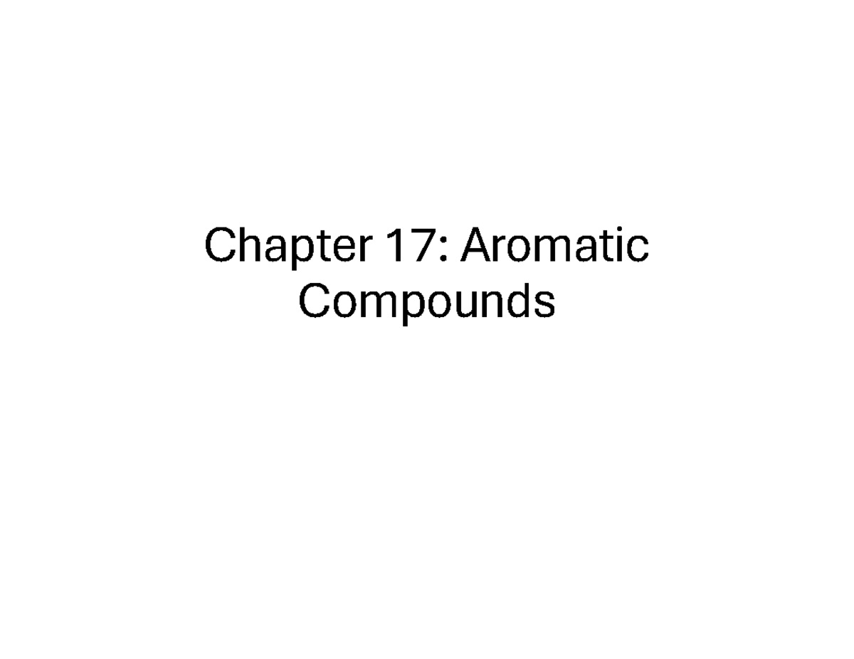 Chapter 17: Aromatic Compounds - Key Concepts and Nomenclature - Studocu