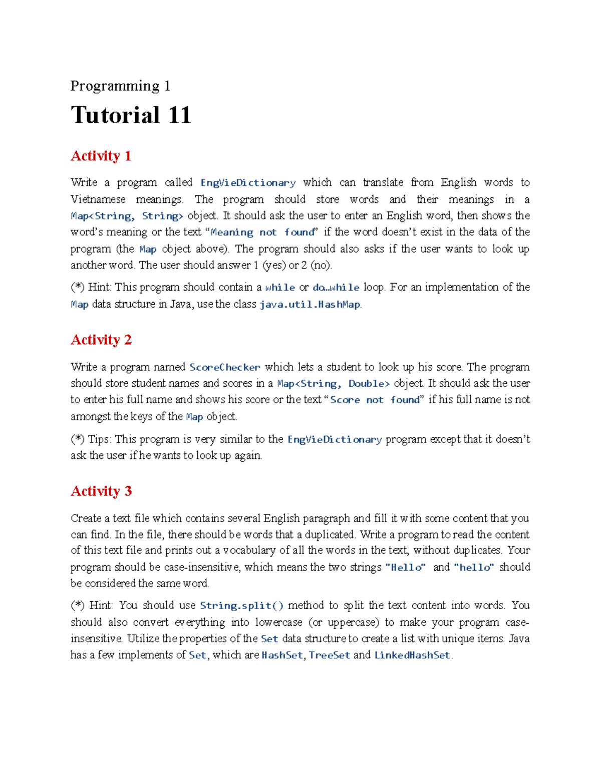 Tutorial 11-uuw are you ready to the tut - Programming 1 Tutorial 11 ...