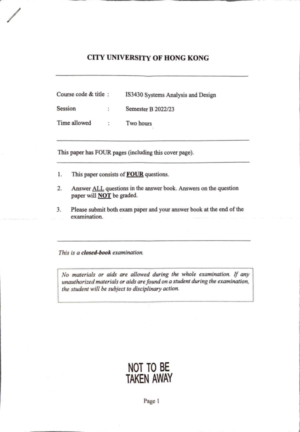 IS3430 PP - 2022/2023 final paper - ' / CITY UN IVERSITY OF HON G KON G ...