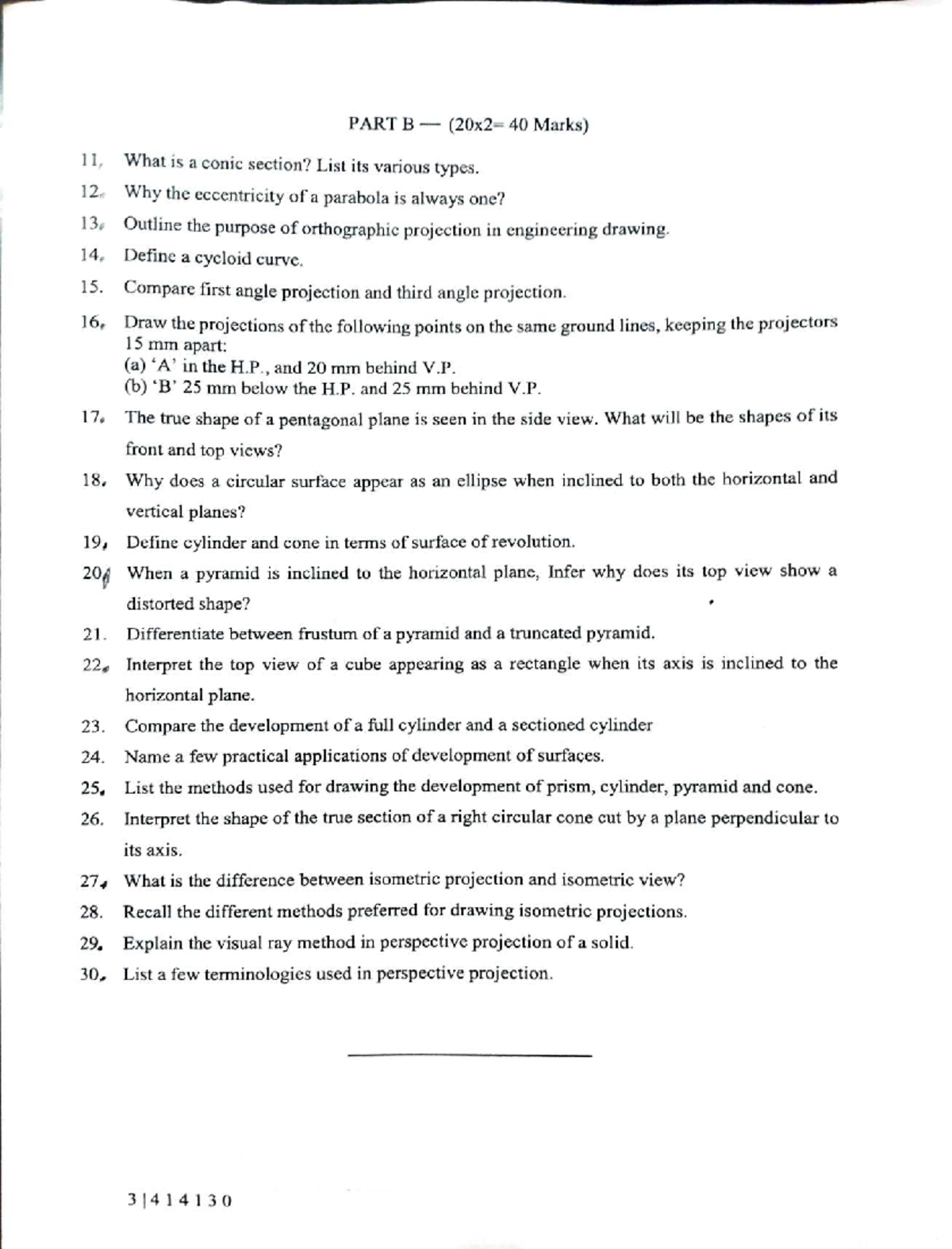 EG 2MKS - Engineering Graphics Practice Questions and Concepts - Studocu