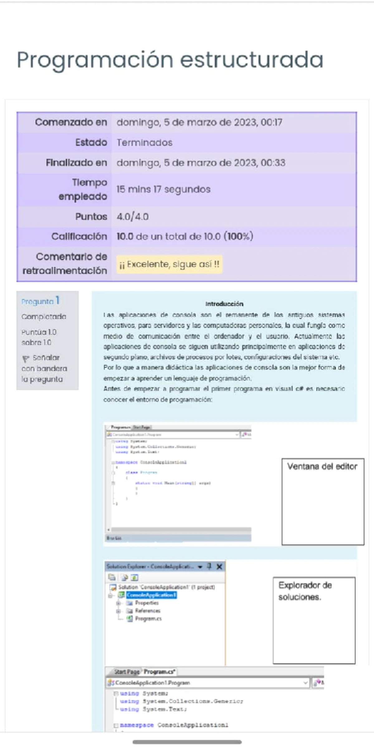 Programación estructurada, Examen semana 1 Universidad - Programación estructurada Modalidad de ...