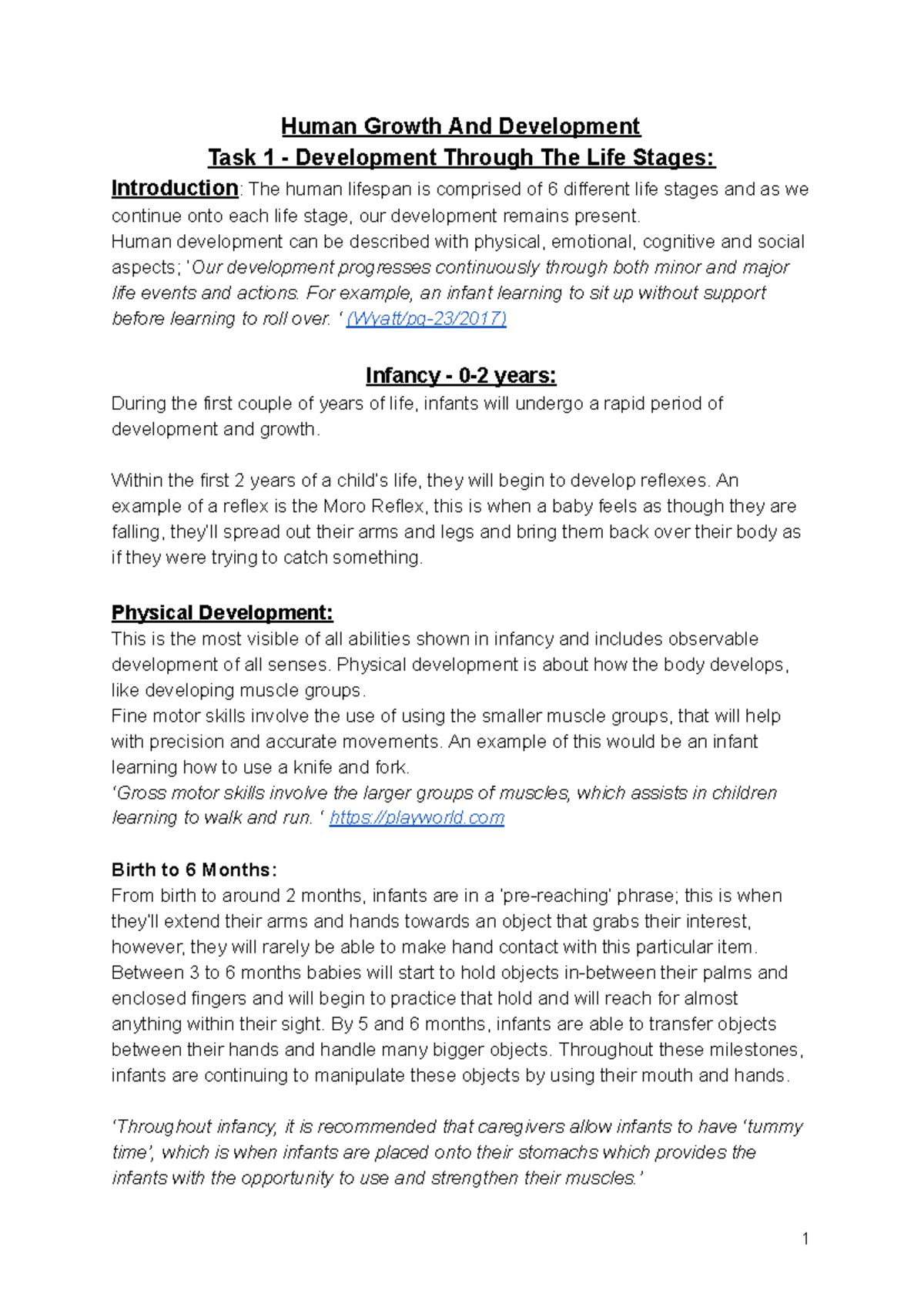 HSC Human Growth and Development: Life Stages Overview - Studocu