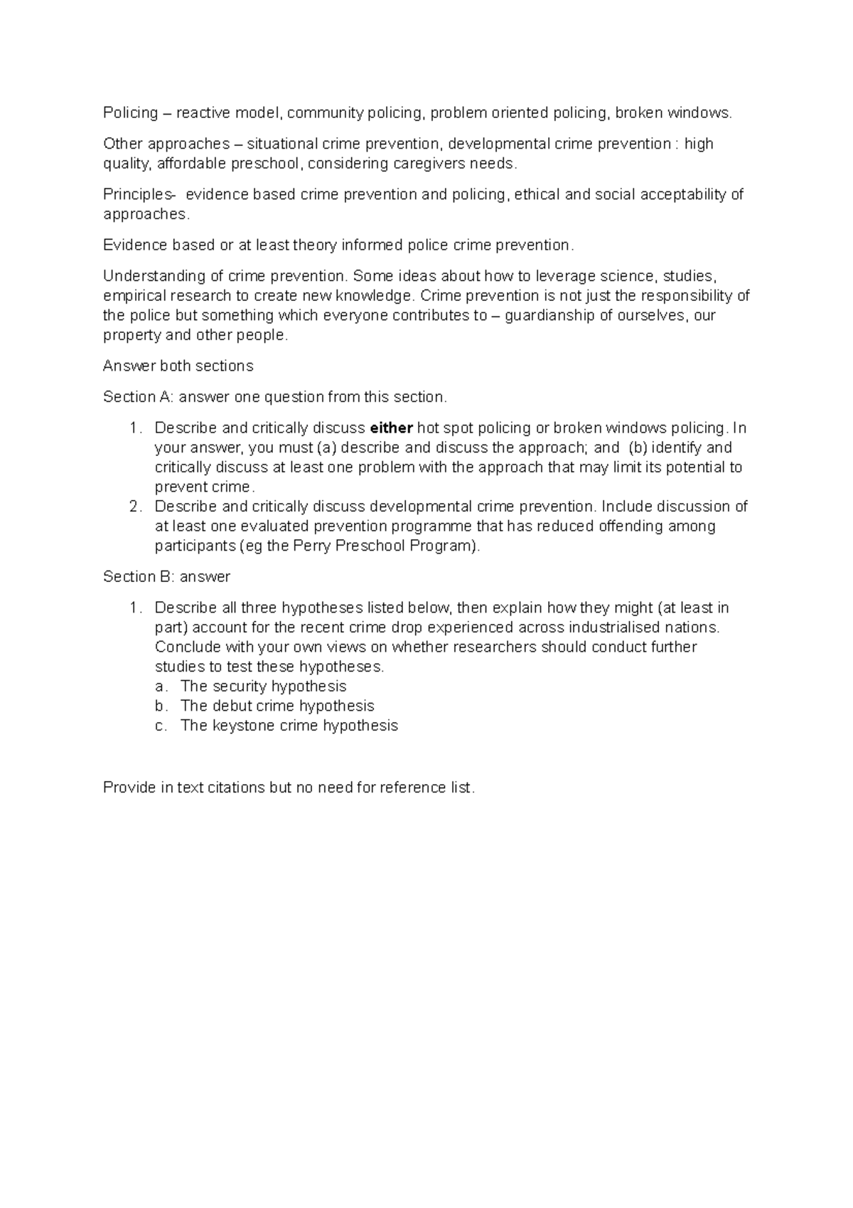 Exam prep lecture - Policing – reactive model, community policing ...