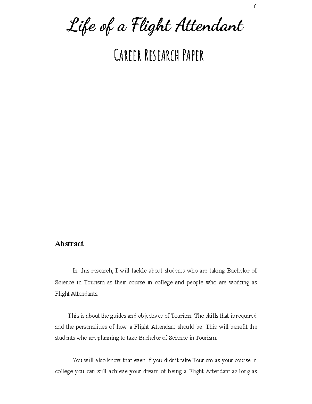 Flight Attendant Career Insights for BS in Tourism Students - Studocu