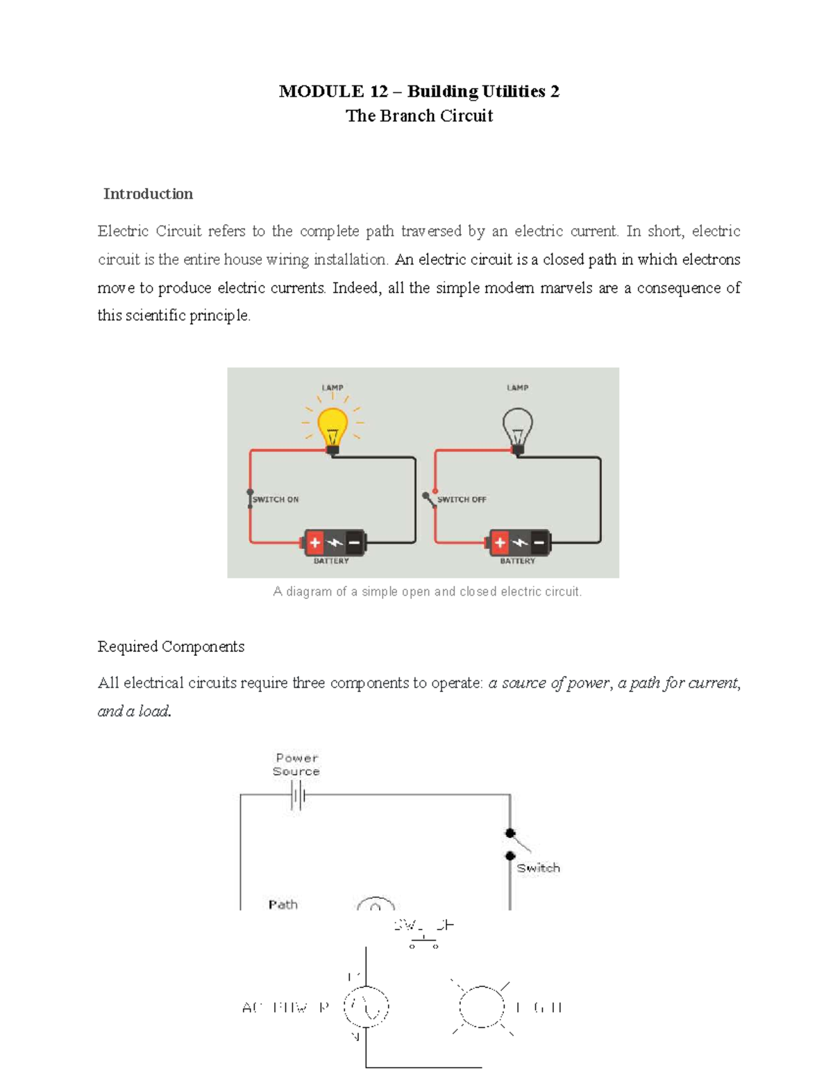 Module 12: Understanding Branch Circuits in Electrical Systems - Studocu