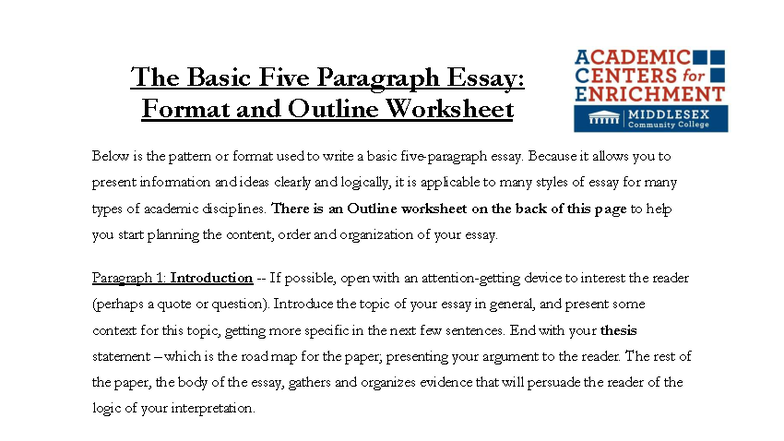 5 Paragraph Essay Template: Format & Outline Guide - Studocu