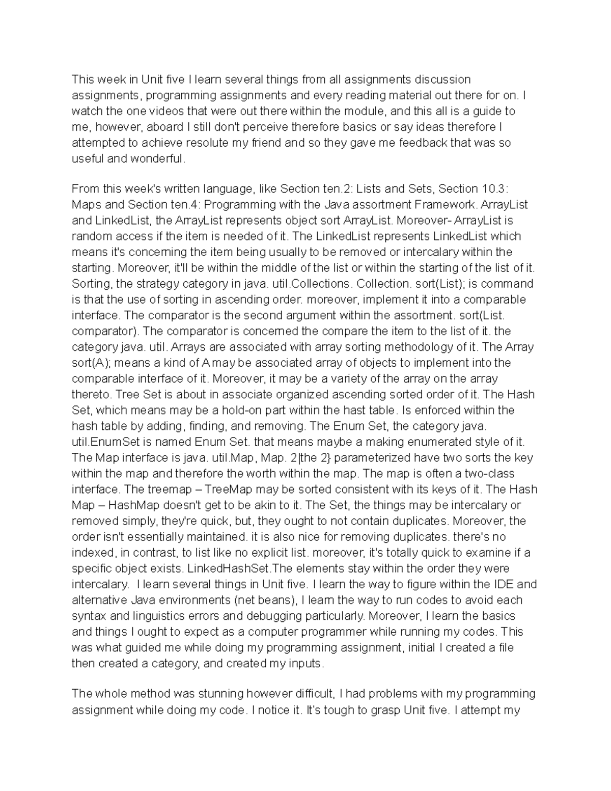 CS 1103 learning journal unit 5 - This week in Unit five I learn ...