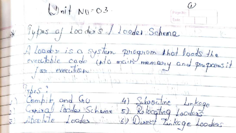 Unit 03-05: Types of Loaders and Process Control Blocks - Studocu