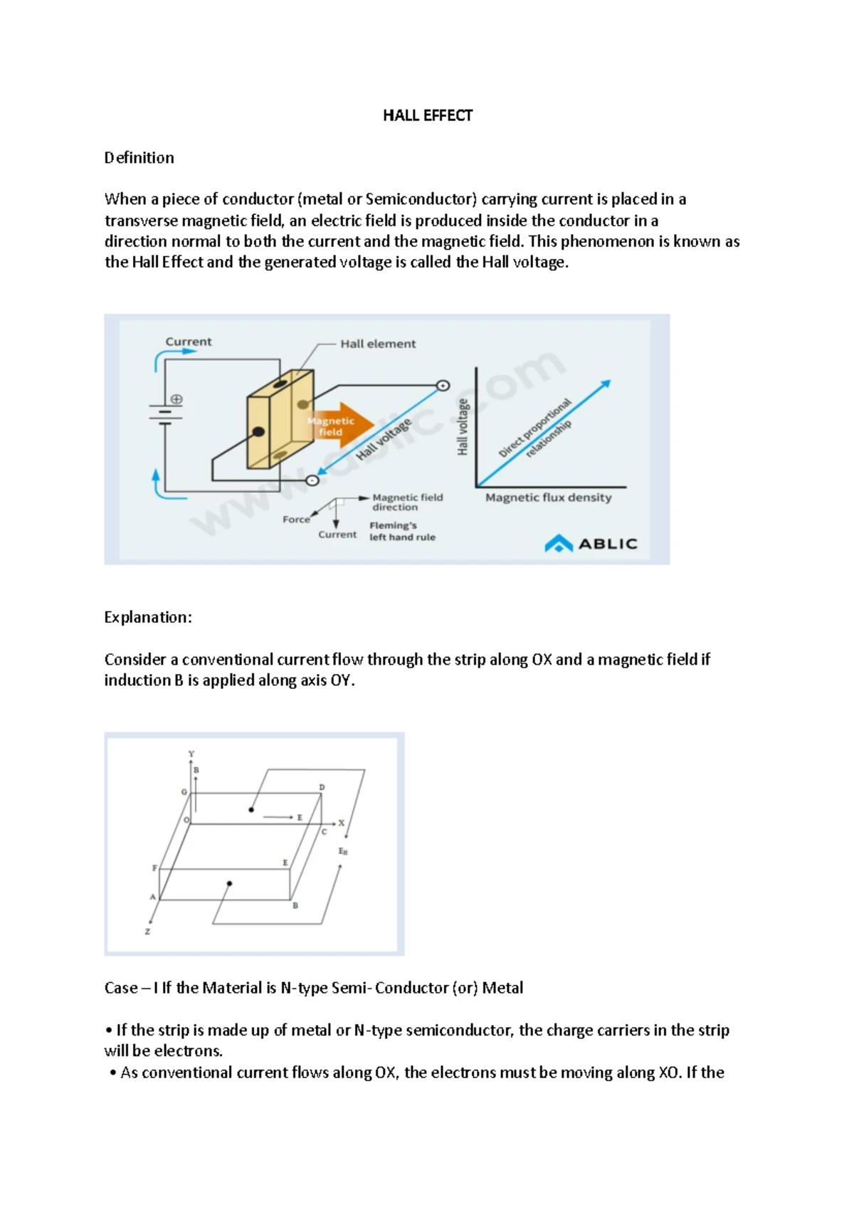 Lecture 4 (HALL Effect ) Problems - UNIT 4 LECTURE 4 (HALL EFFECT ...