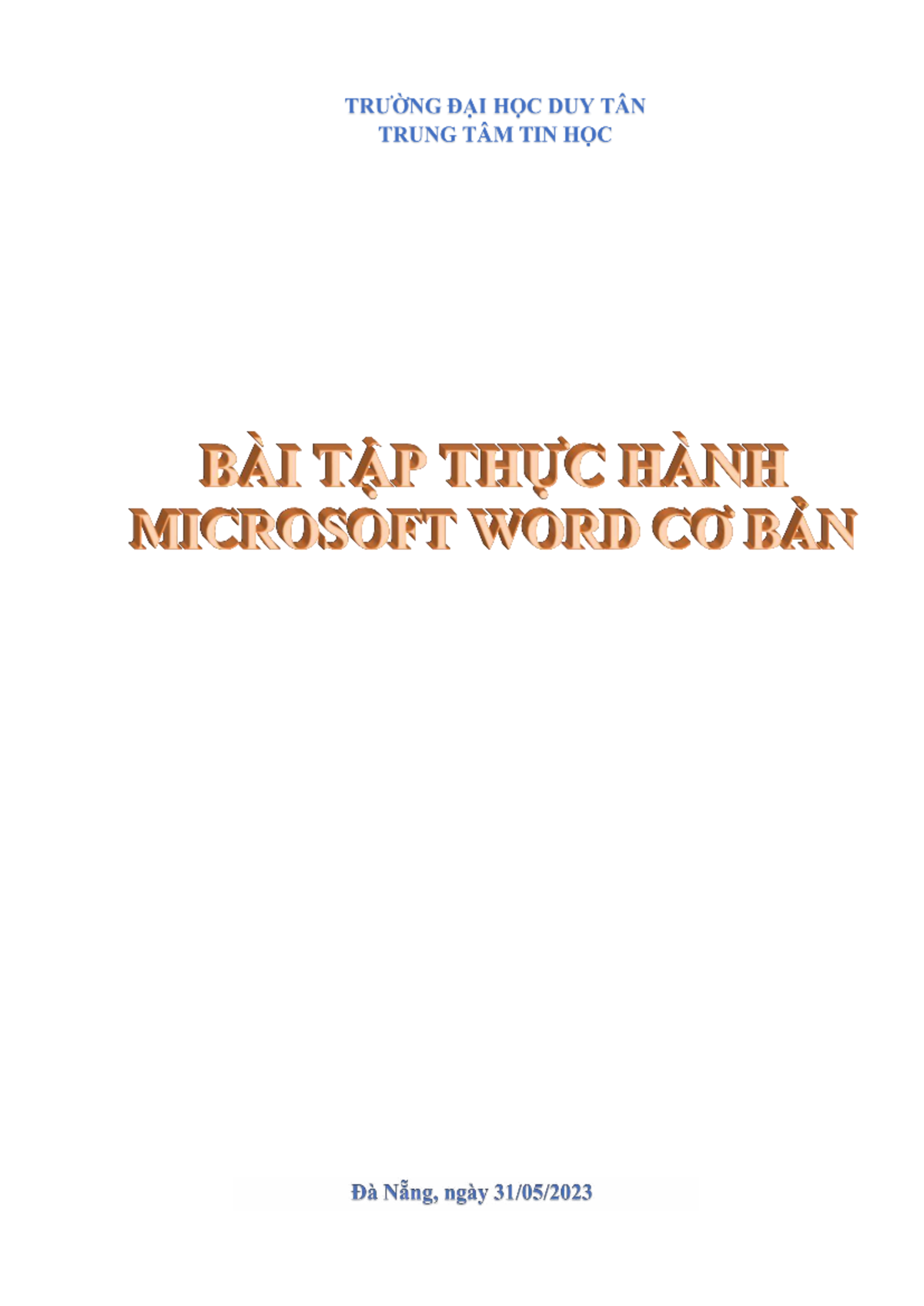 Bài Tập Thực Hành Word Cơ Bản - BTTH 1 đến 20 - Studocu