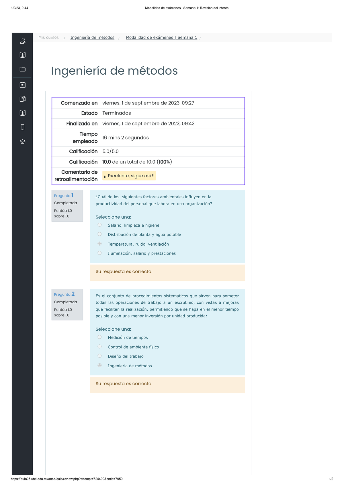 Revisión Final Examen Semana 1 - Ingenieria de Metodos ARB - Studocu