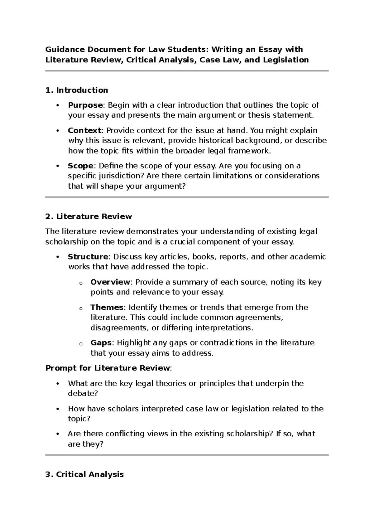 Law essays - loool - Guidance Document for Law Students: Writing an ...