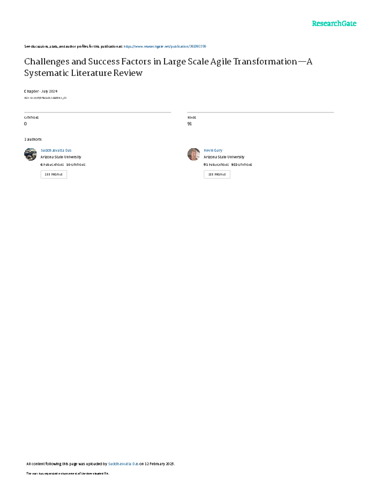 Challenges and Success Factors in Large Scale Agile Transformations: A ...