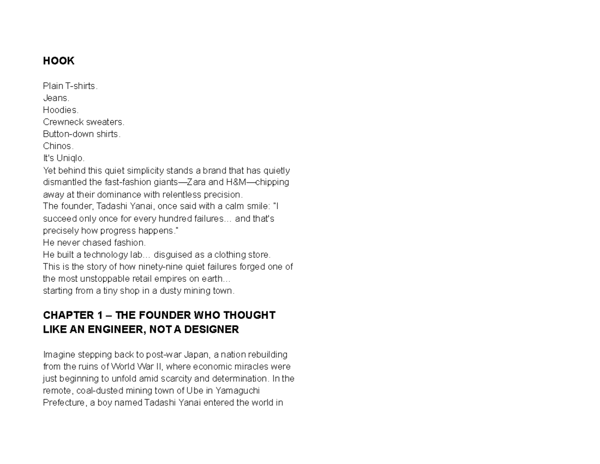 The Story of Uniqlo: Lessons from a Retail Revolution - Studocu