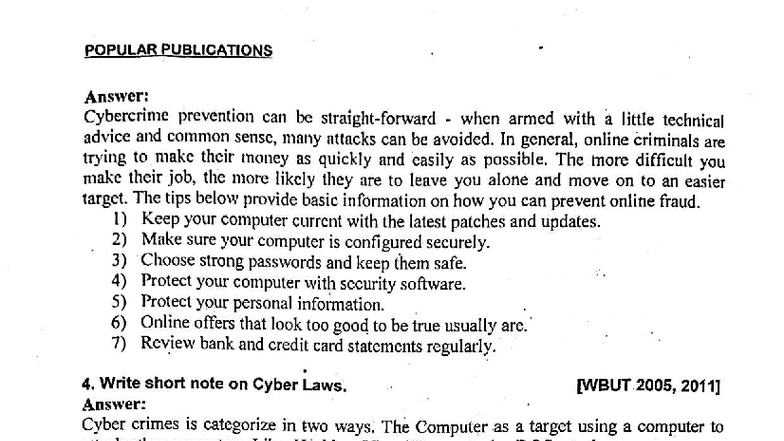 C - E-commerce: Cybercrime Prevention and Cyber Laws Overview - Studocu