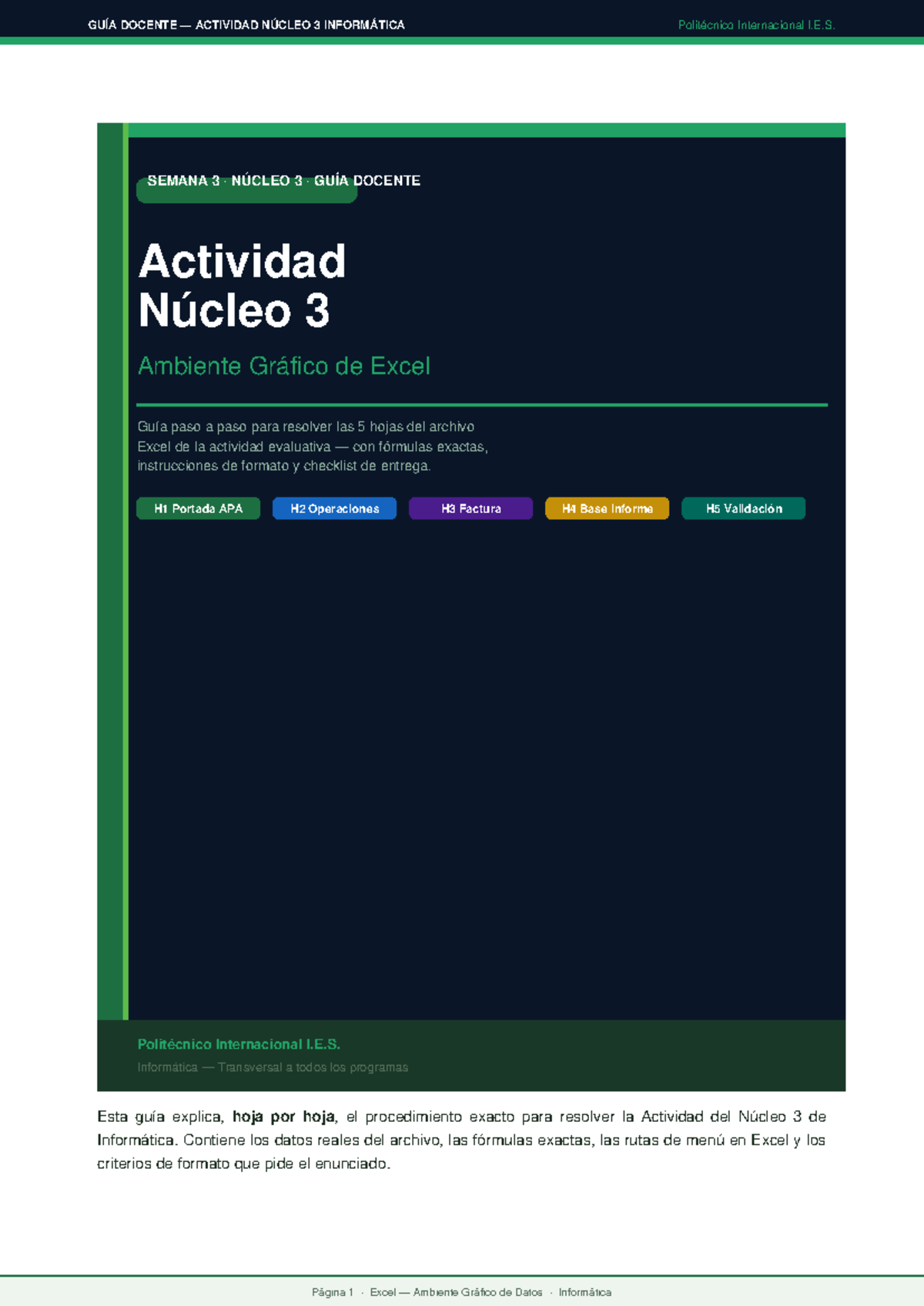 Guía Docente Actividad Núcleo 3: Excel Paso a Paso - Politécnico ...