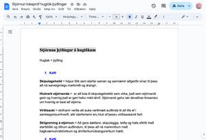 SVót greining VIÐ258G - ..... - SVót greining VIÐ258G Daglegur rekstur ...