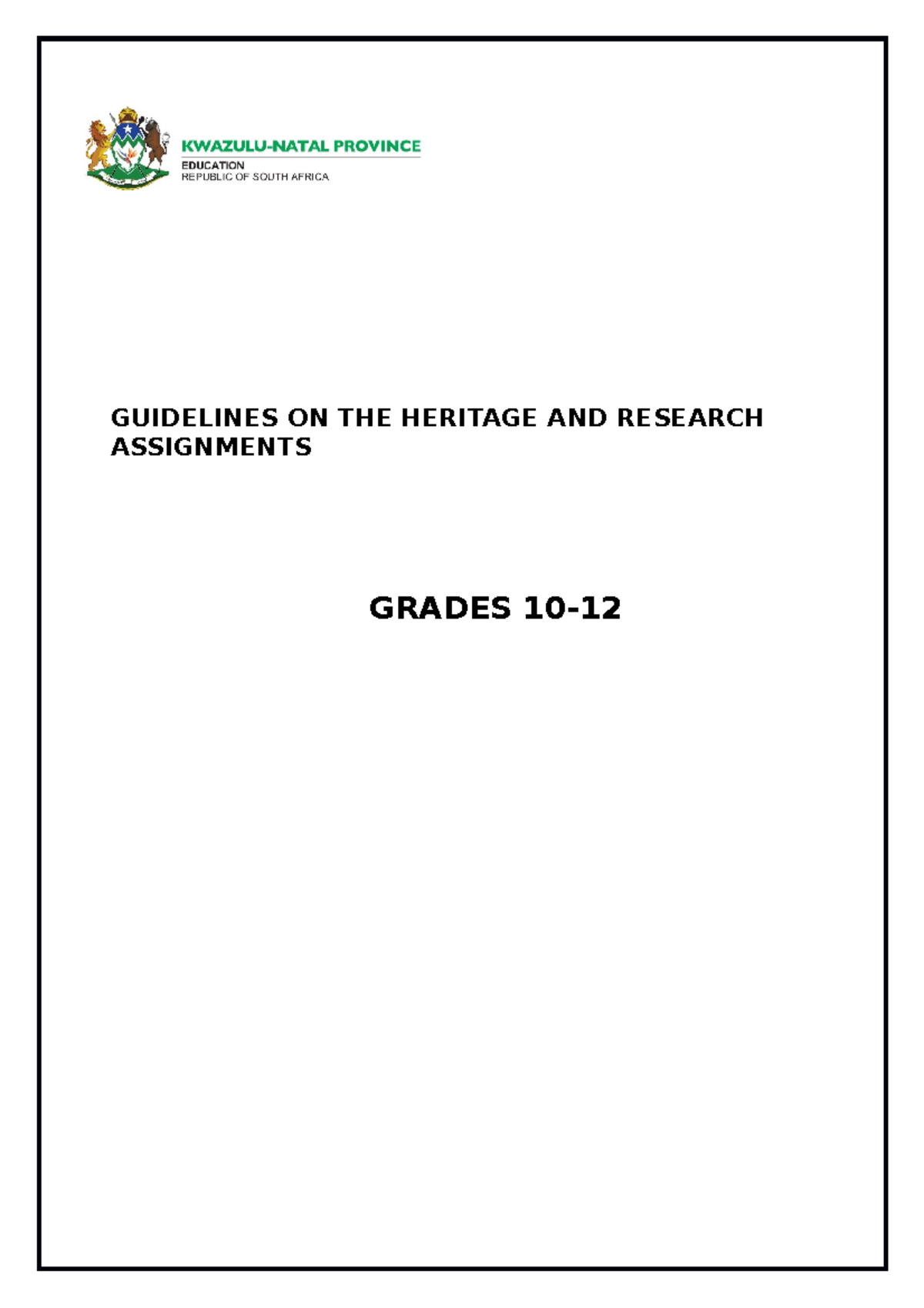 2021 Guidelines ON Heritage 10u-12-2 - GUIDELINES ON THE HERITAGE AND ...