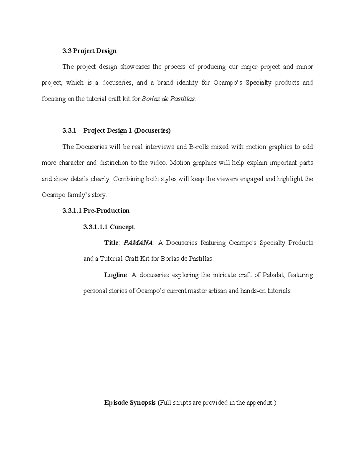 PBL2 Documentation: Revised Chapter 3 - Project Design 1 (Docuseries) - Studocu