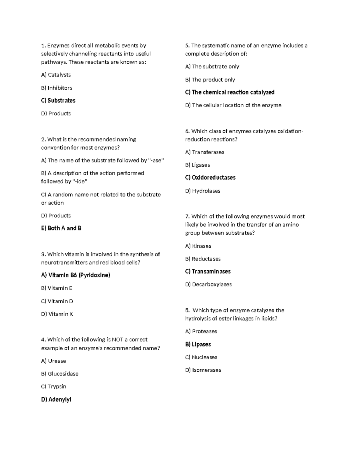 Biochem P2 - study - Enzymes direct all metabolic events by selectively ...