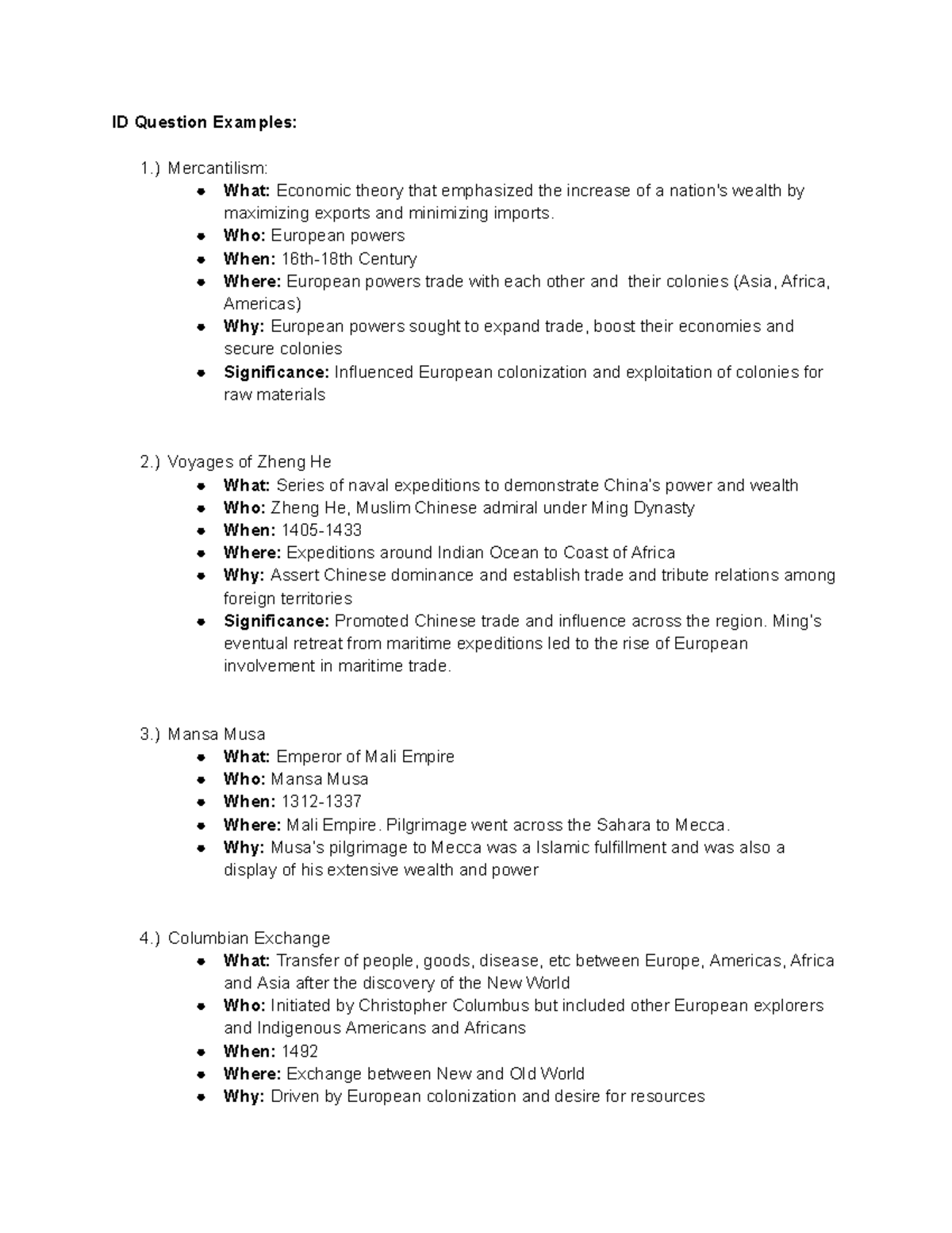 MWH Study Guide: Key Historical Concepts and Events - Studocu