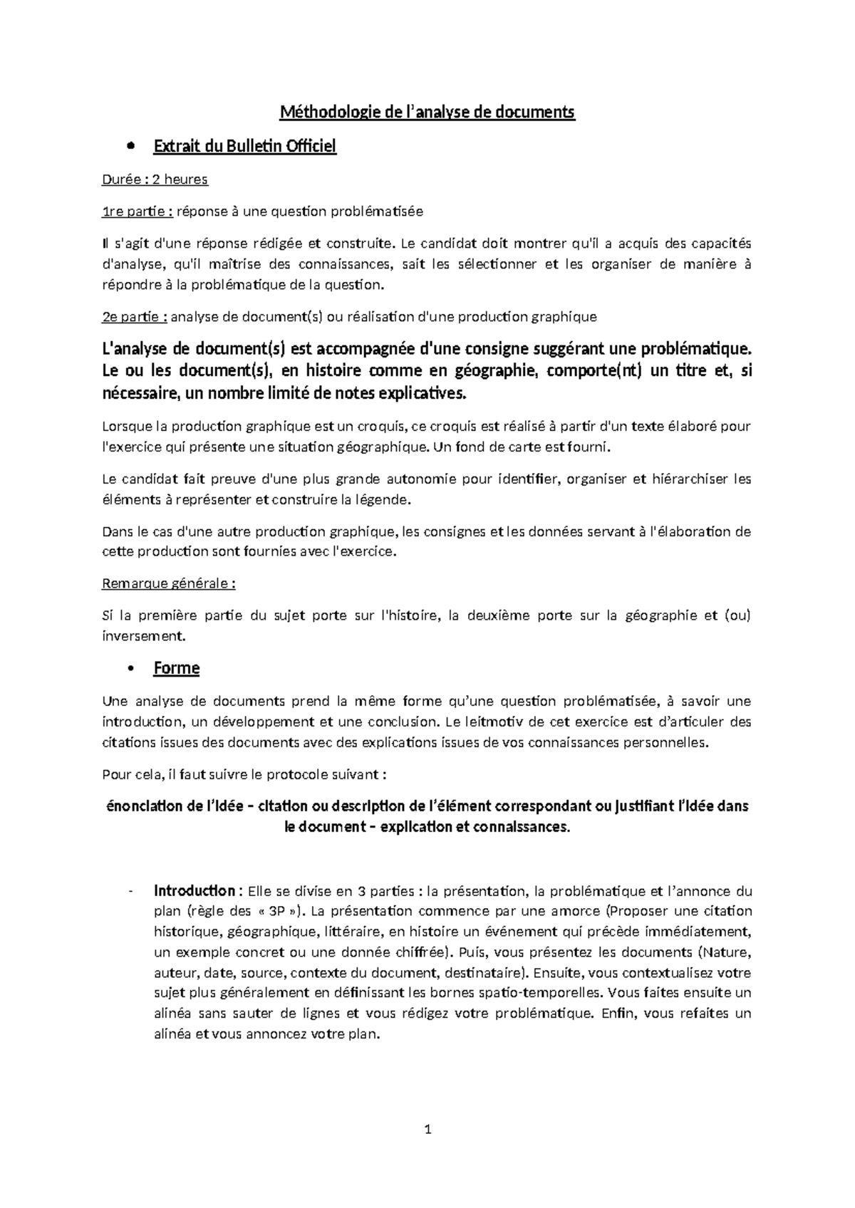 Méthodologie de l'Analyse de Documents - Examen 1re Partie - Studocu