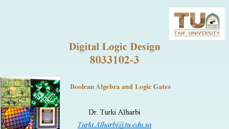 Digital Logic Design: Boolean Algebra & Logic Gates (1st Sem 2022 ...