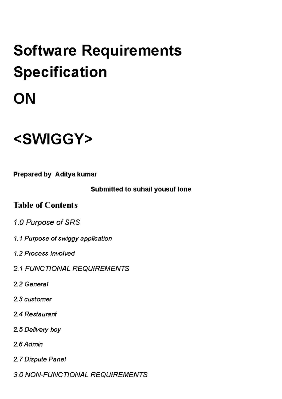 CSE 320 Software Requirements Specification (SRS) Template - Studocu