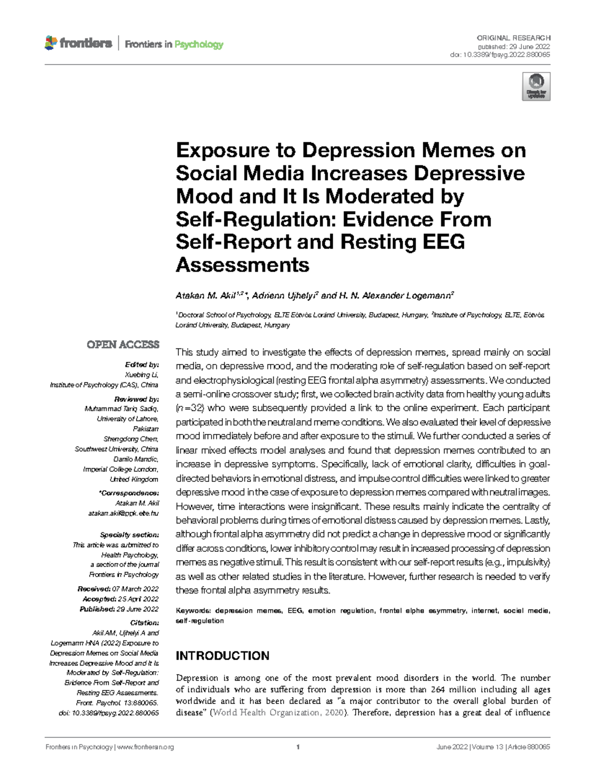Exposure to Depression Memes on Social Media Increases Depressive Mood ...
