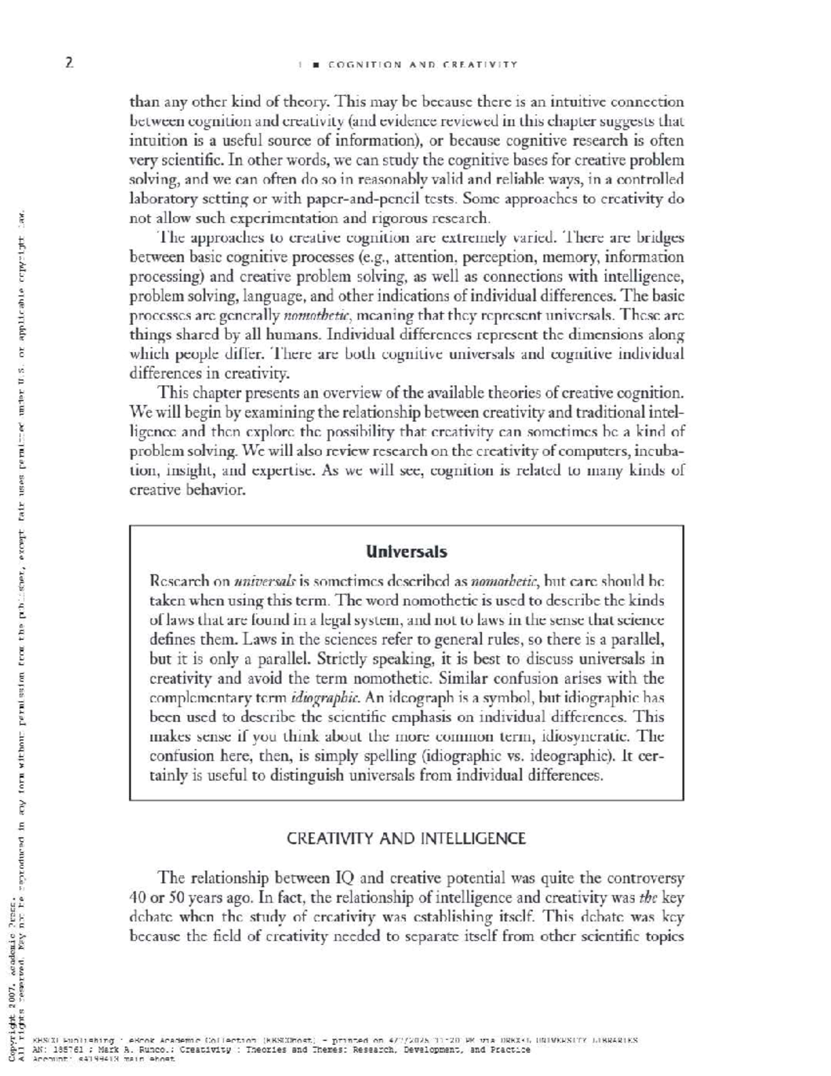 Cognition and creativity: Theories and themes in creative problem ...