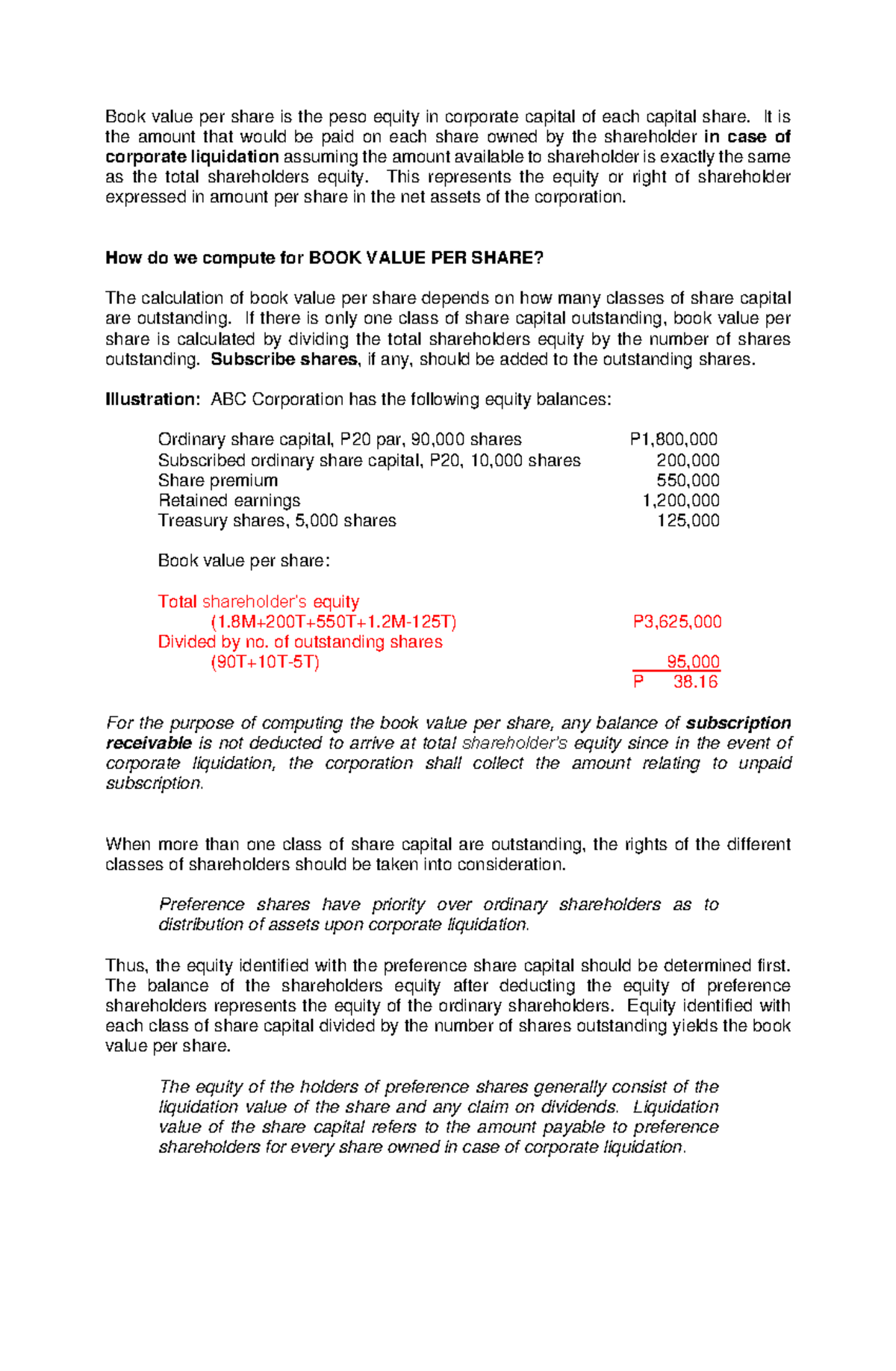 Module 3.3: Understanding Book Value Per Share Calculation - Studocu