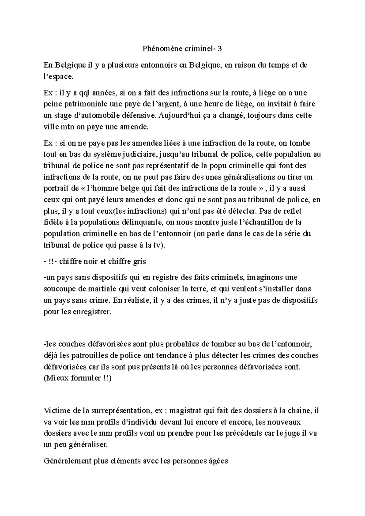 Phénomène Criminel 3 - Notes de Chapitres 1 et 2 - Studocu