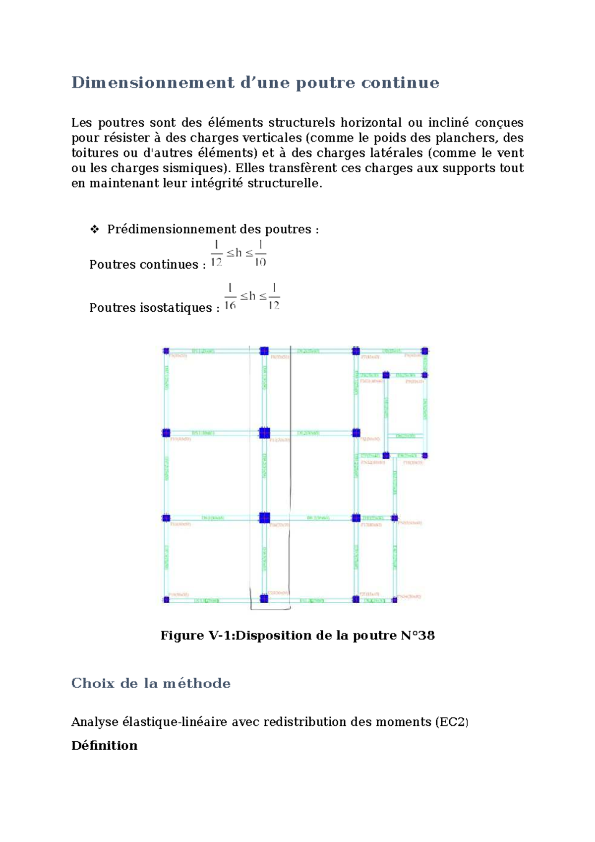 Dimensionnement Poutre Continue - Analyse et Calculs (Cours: EC2) - Studocu