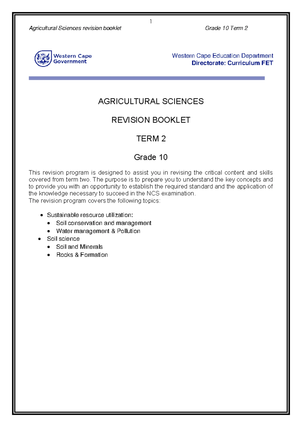 Agric Sciences GR12 QP JUNE 2024 English - NATIONAL SENIOR CERTIFICATE GRADE 1 2 JUNE 2024 - Studocu