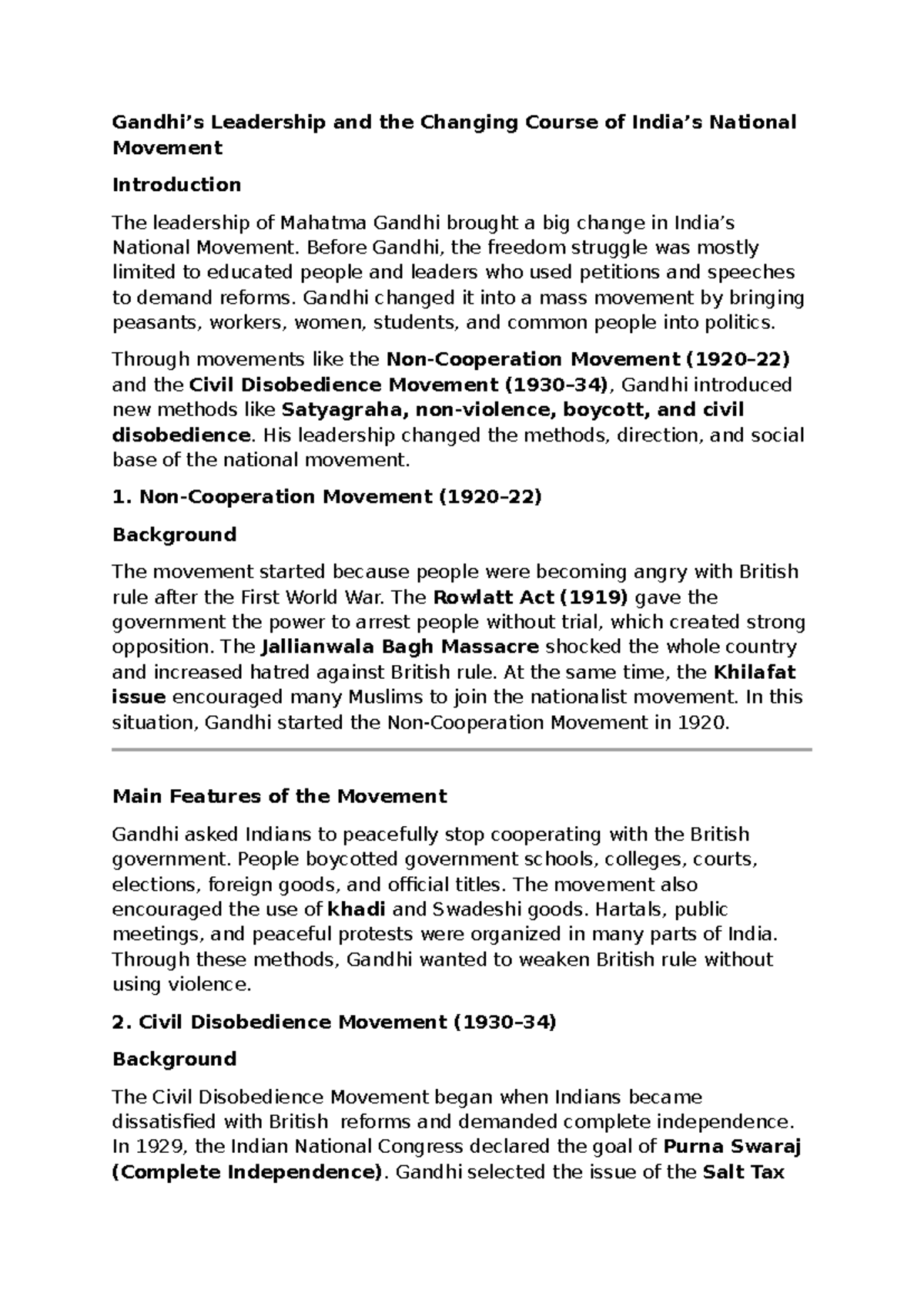 Gandhi's Leadership in the National Movement: A Transformative Era ...
