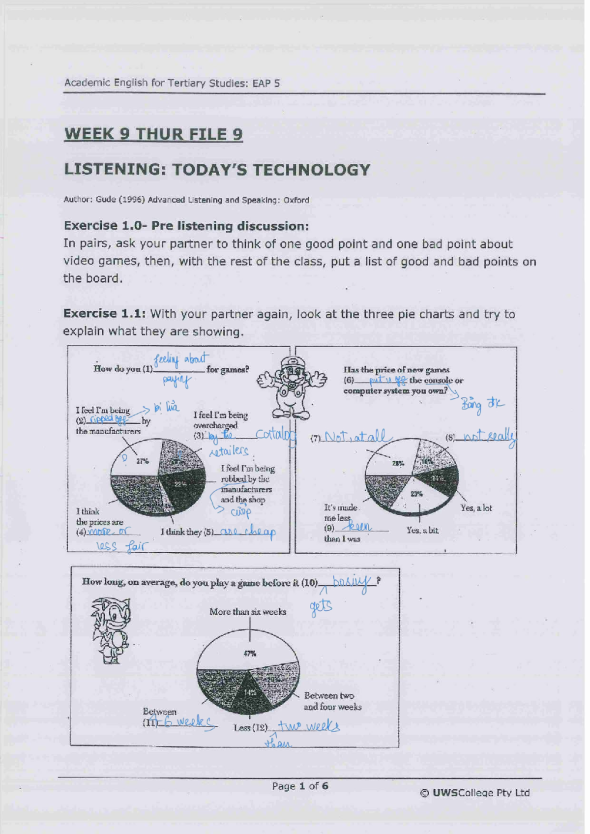 EAP 5 WEEK 9 THUR FILE 9 LISTENING: VIDEO GAMES & TECHNOLOGY - Studocu