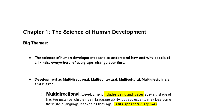 PSY 2114 Chapter 1: Understanding Human Development Themes - Studocu