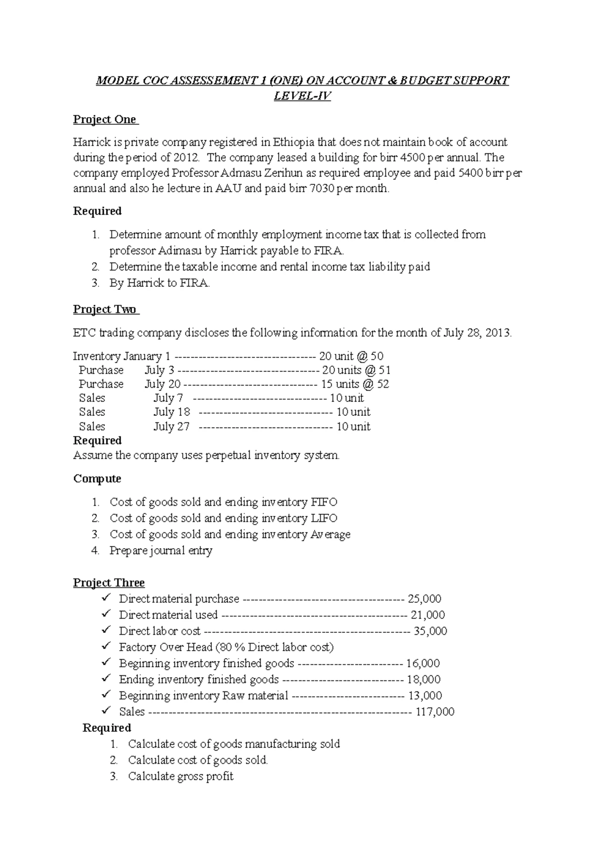 Exit exam Accounting-1 - Accounting and finance - Studocu