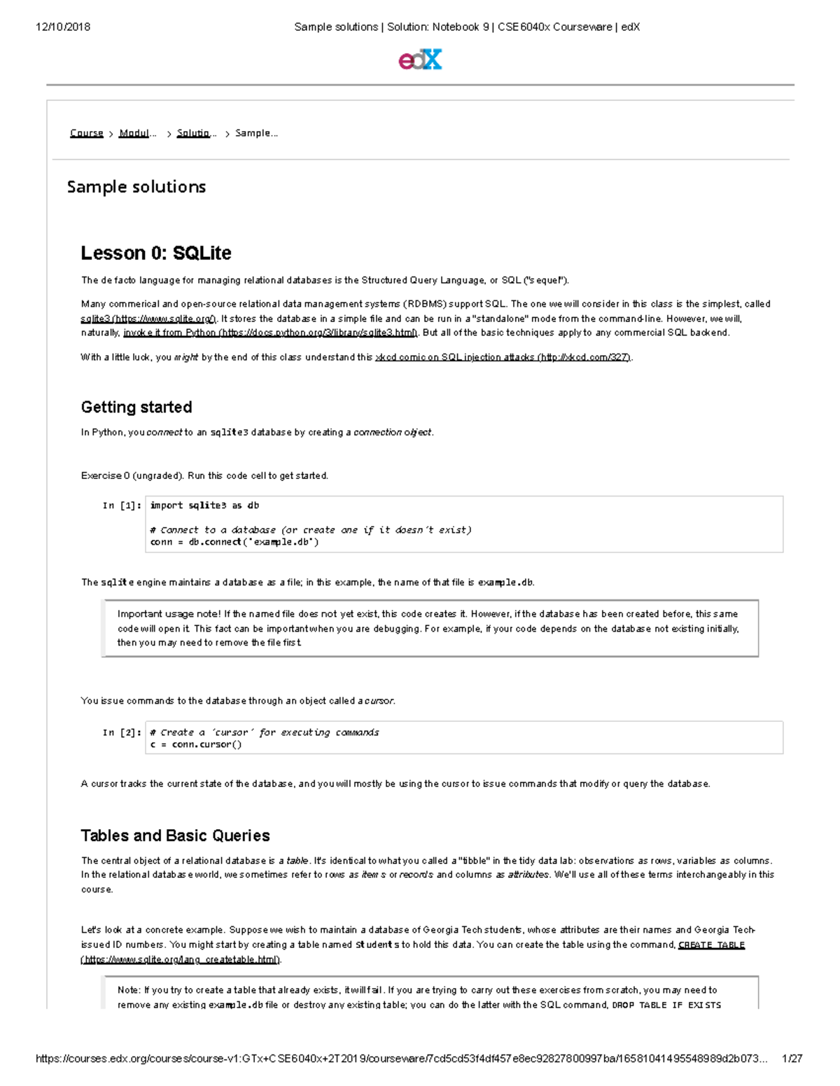 Sample solutions Solution Notebook 9 CSE 6040 - Sample solutions Solution: Notebook 9 CSE6040x ...